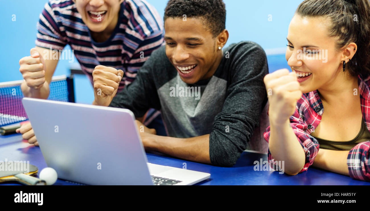 Table Tennis Ping-Pong Friends Sport Concept Stock Photo - Alamy