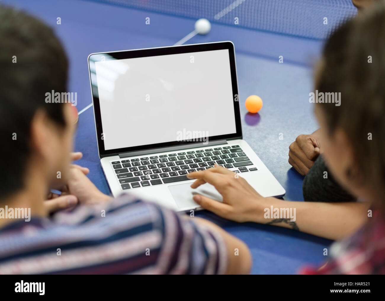 Table Tennis Ping-Pong Friends Sport Concept Stock Photo - Alamy