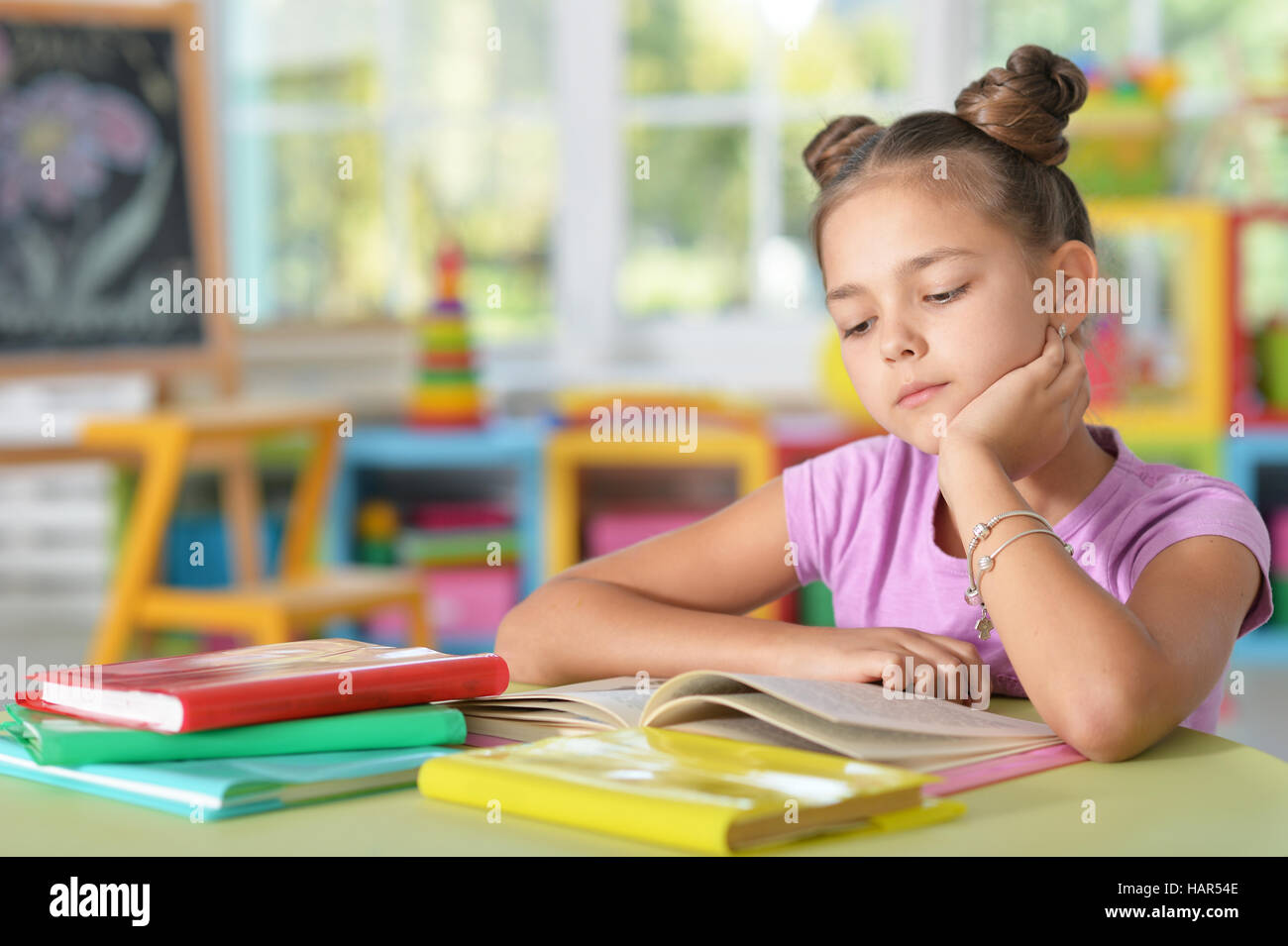 student girl with books Stock Photo - Alamy