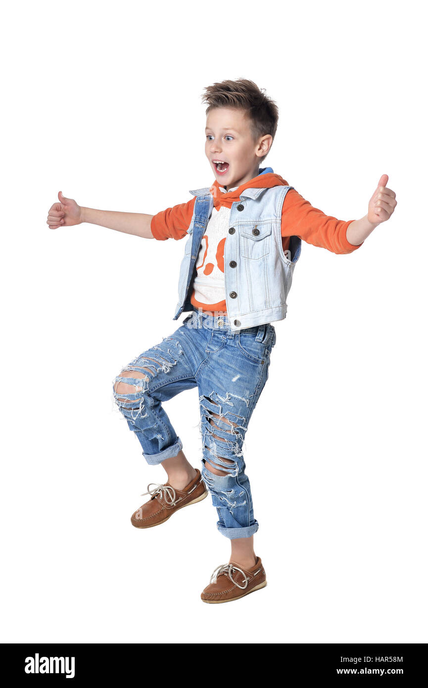 Exited little boy Stock Photo - Alamy
