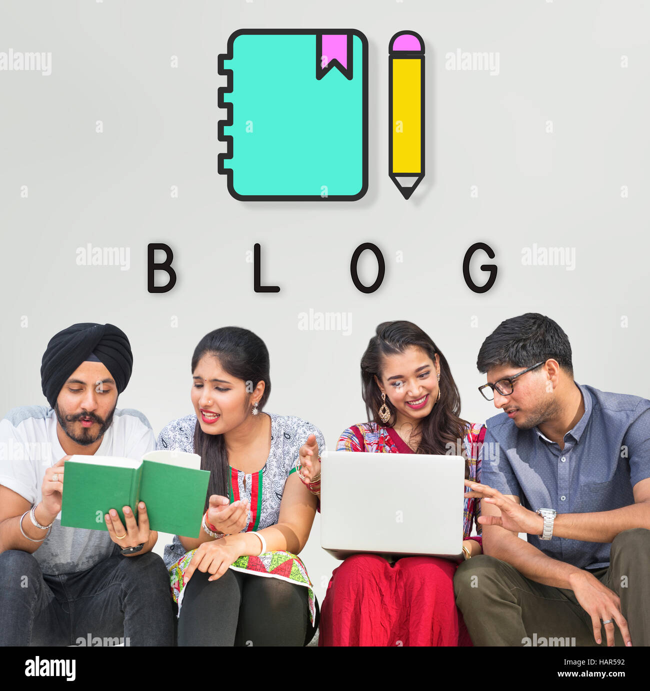 Notebook Pencil Write Communication Graphic Concept Stock Photo - Alamy