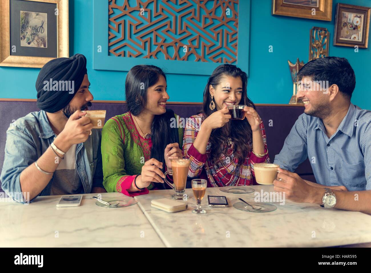 Indian Ethnicity Drinking Cafe Break Coffee Tea Concept Stock Photo - Alamy