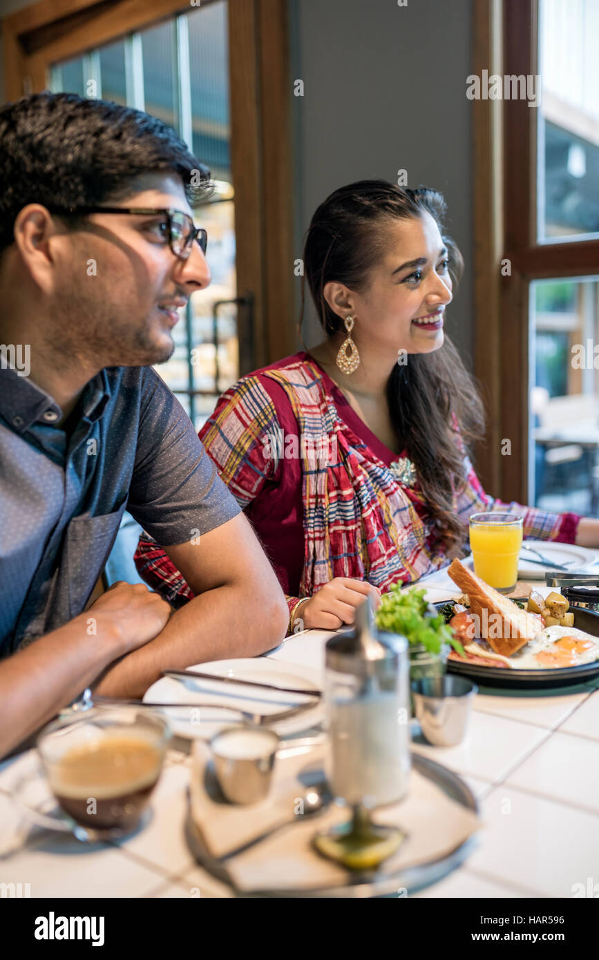 Indian Community Eating Restaurant Dining Concept Stock Photo - Alamy