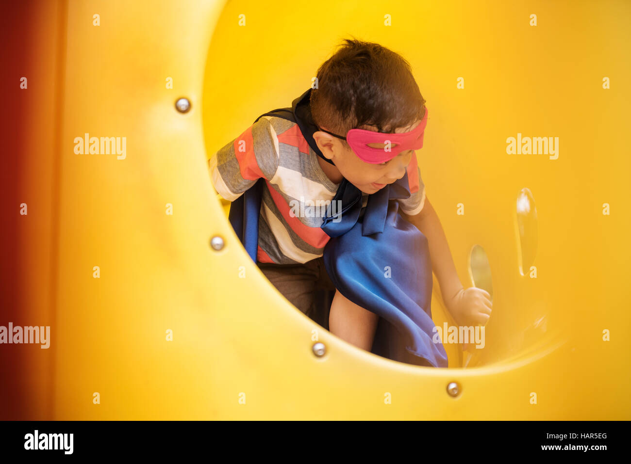 Playground Yard Superhero Freedom Child Boy Concept Stock Photo - Alamy