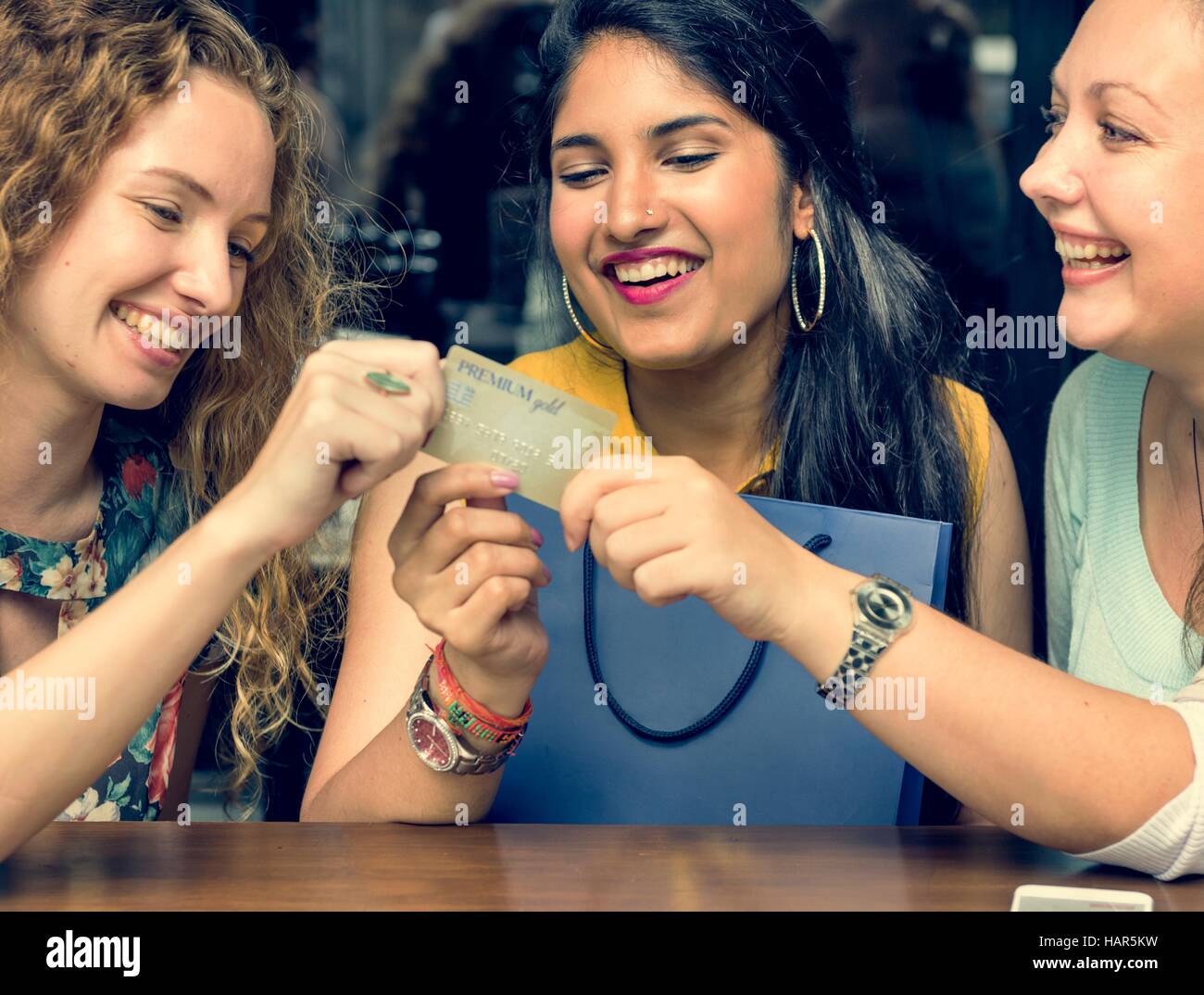 Young Women Shopping Credit Card Concept Stock Photo - Alamy