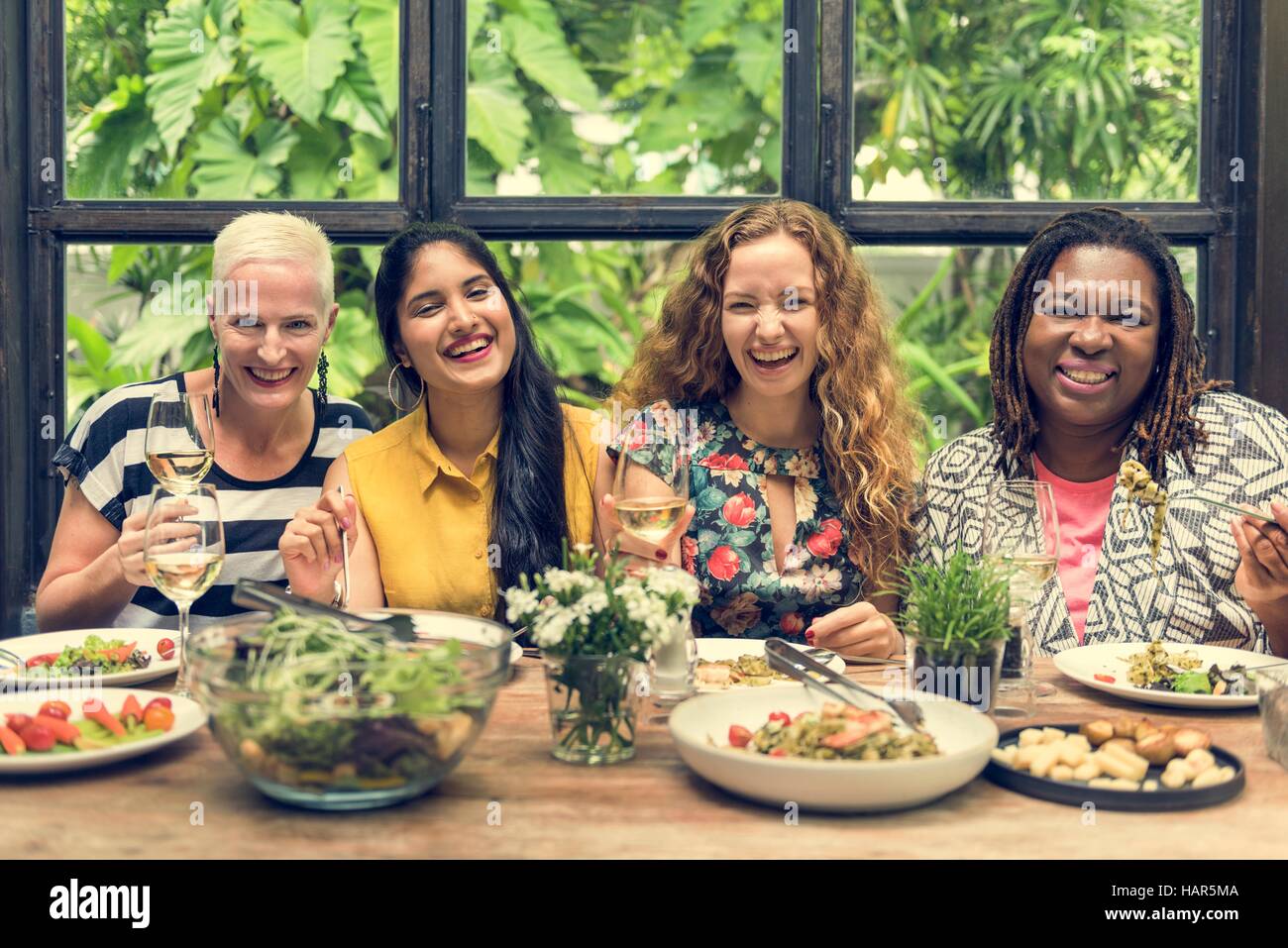 Women Communication Dinner Together Concept Stock Photo - Alamy