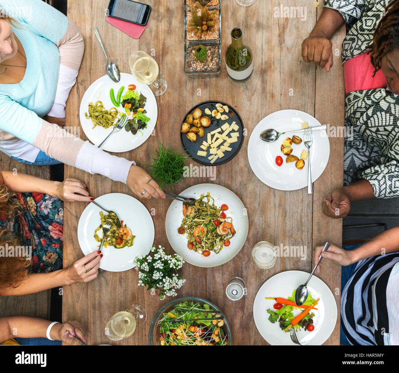 Woman Communication Dinner Together Concept Stock Photo - Alamy