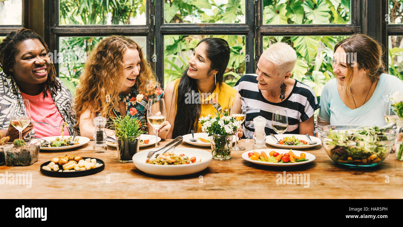 Women Communication Dinner Together Concept Stock Photo - Alamy