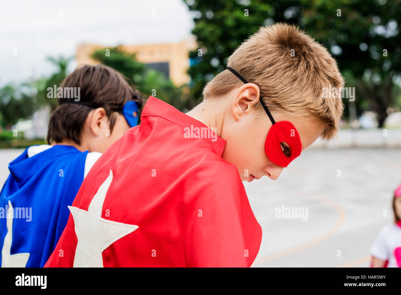 Superhero Boys Custome Freedom Concept Stock Photo - Alamy