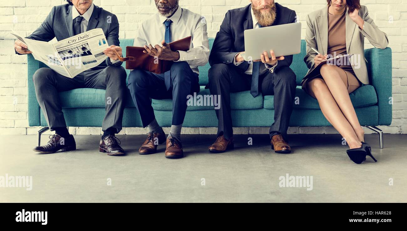 Business People Sitting Sofa Couch Unity Concept Stock Photo - Alamy
