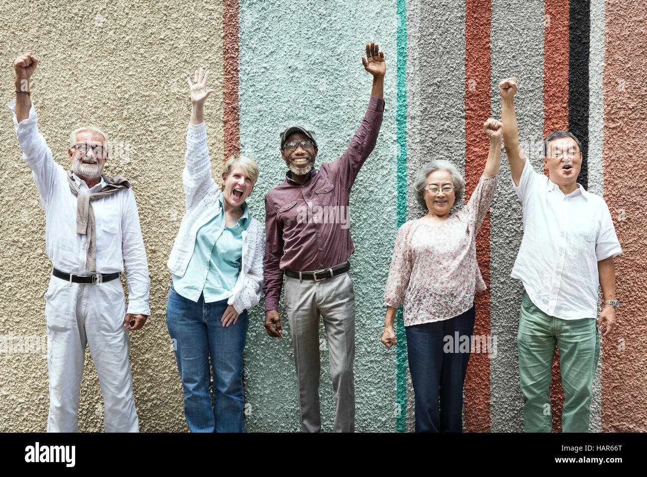 Group of Senior Retirement Friends Happiness Concept Stock Photo - Alamy