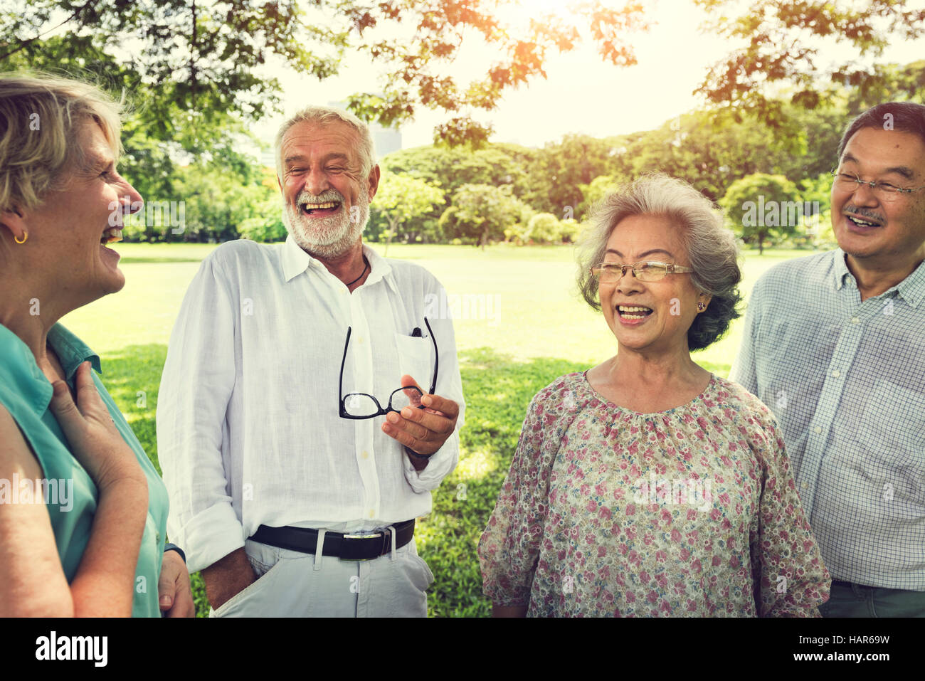 Group of Senior Retirement Friends Happiness Concept Stock Photo - Alamy