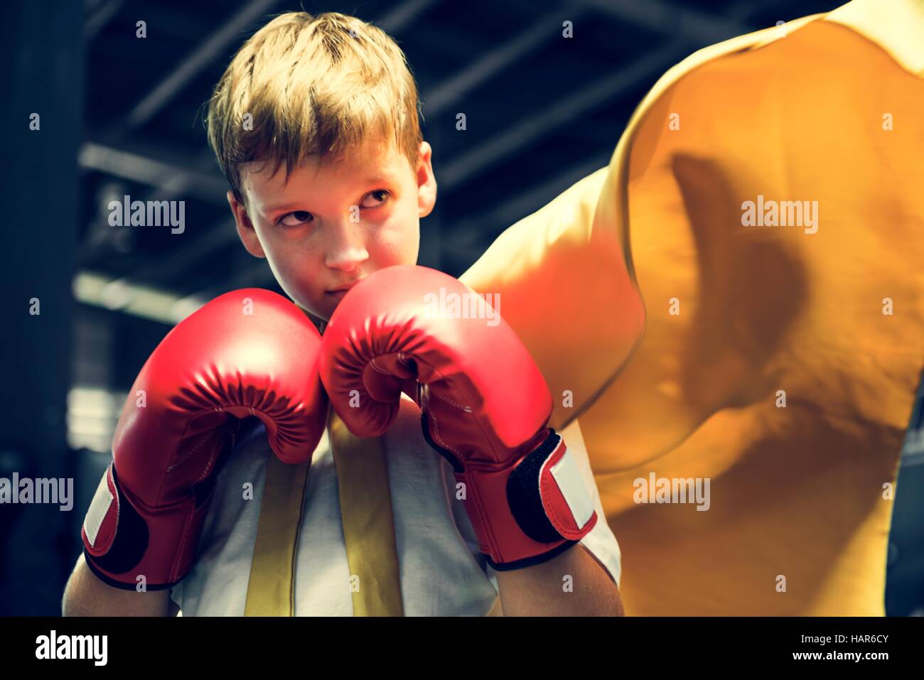 Superhero Champion Boxer Boy Strength Fighter Concept Stock Photo - Alamy