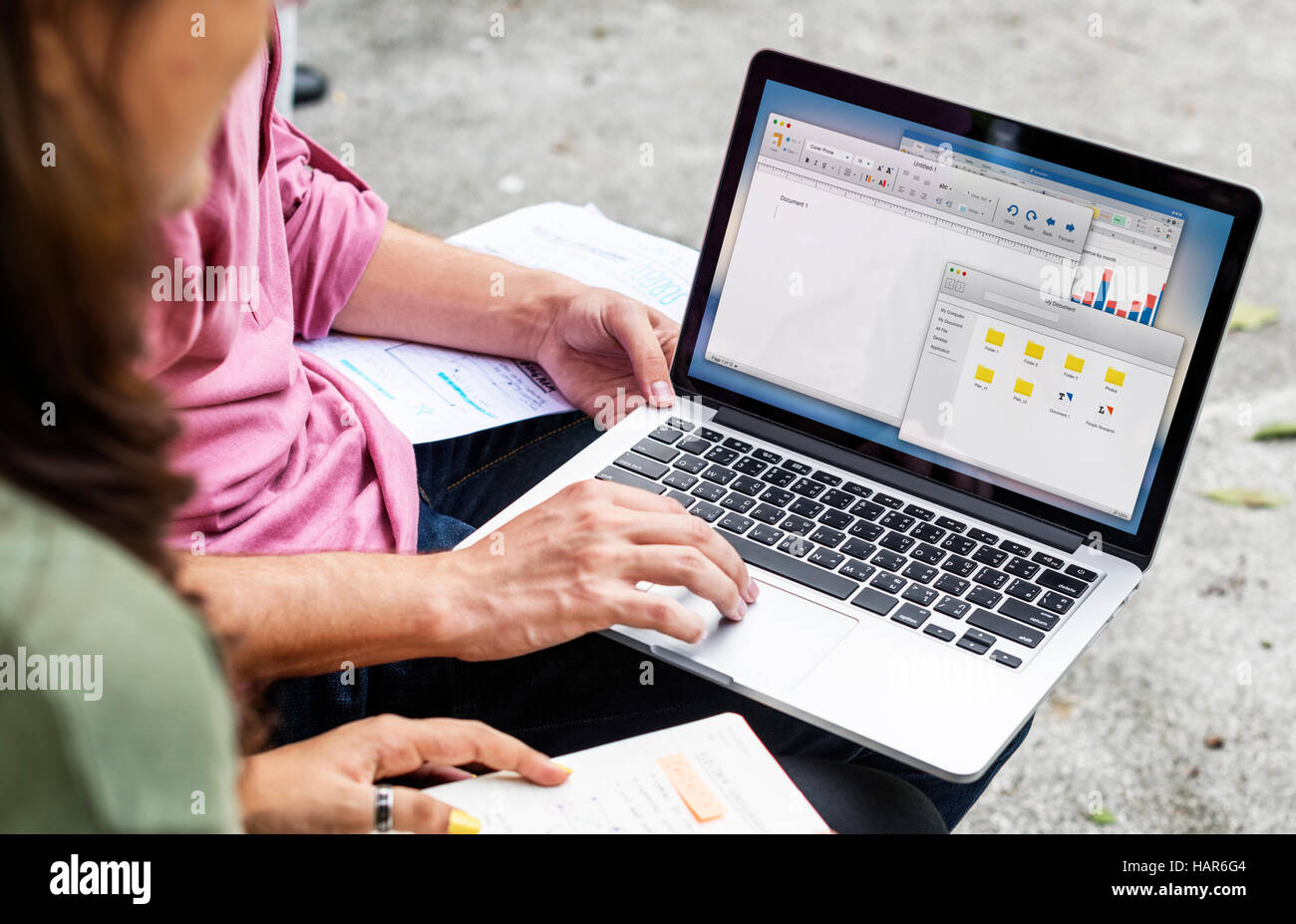 Laptop Studying Research Campus Concept Stock Photo - Alamy