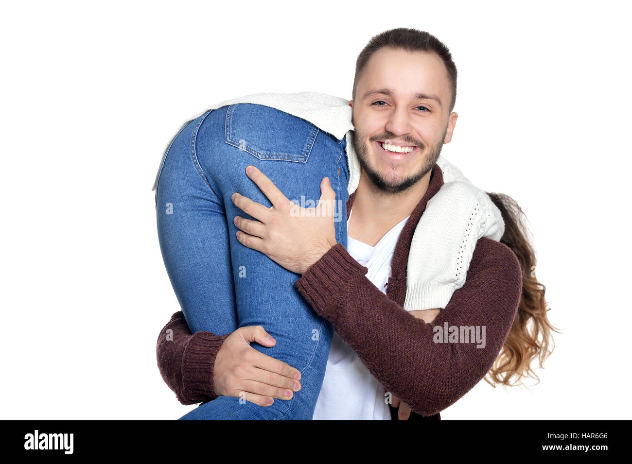 Young beautiful couple fooling around hi-res stock photography and ...