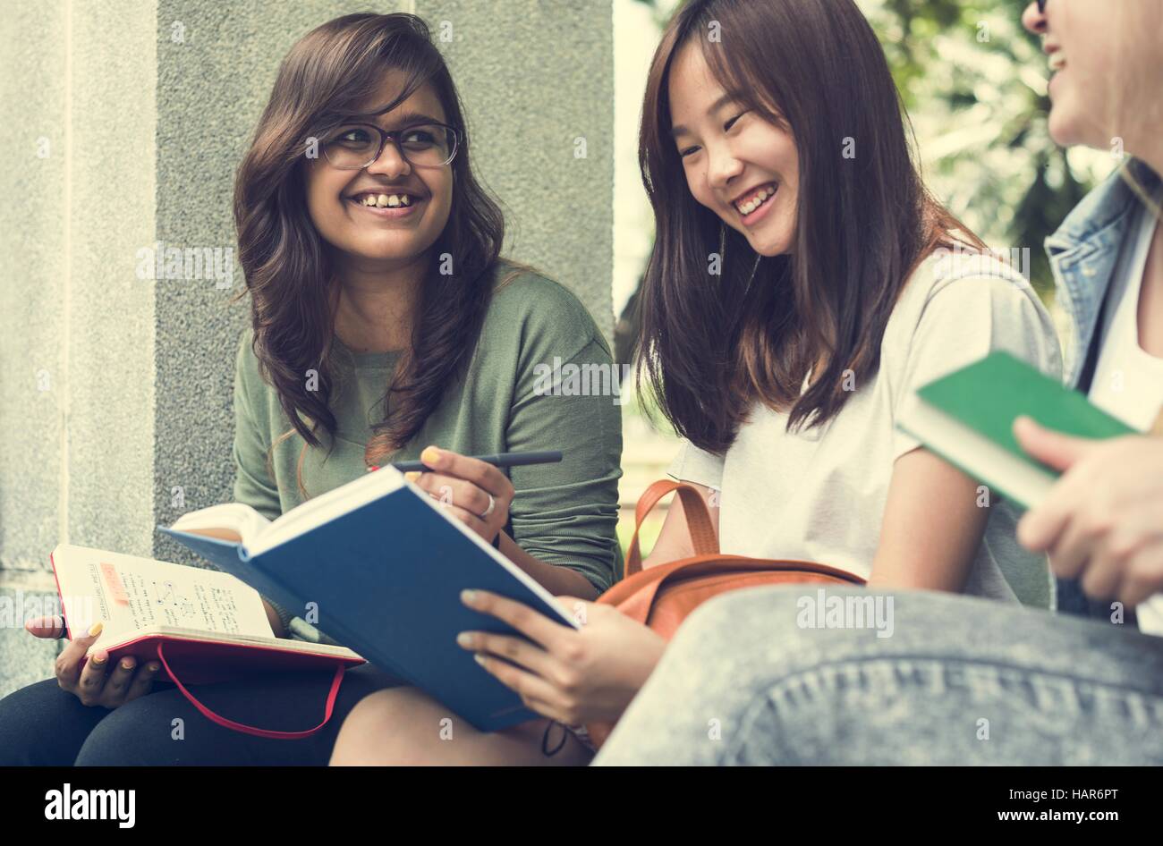 Girls Friends Studying Together Concept Stock Photo - Alamy