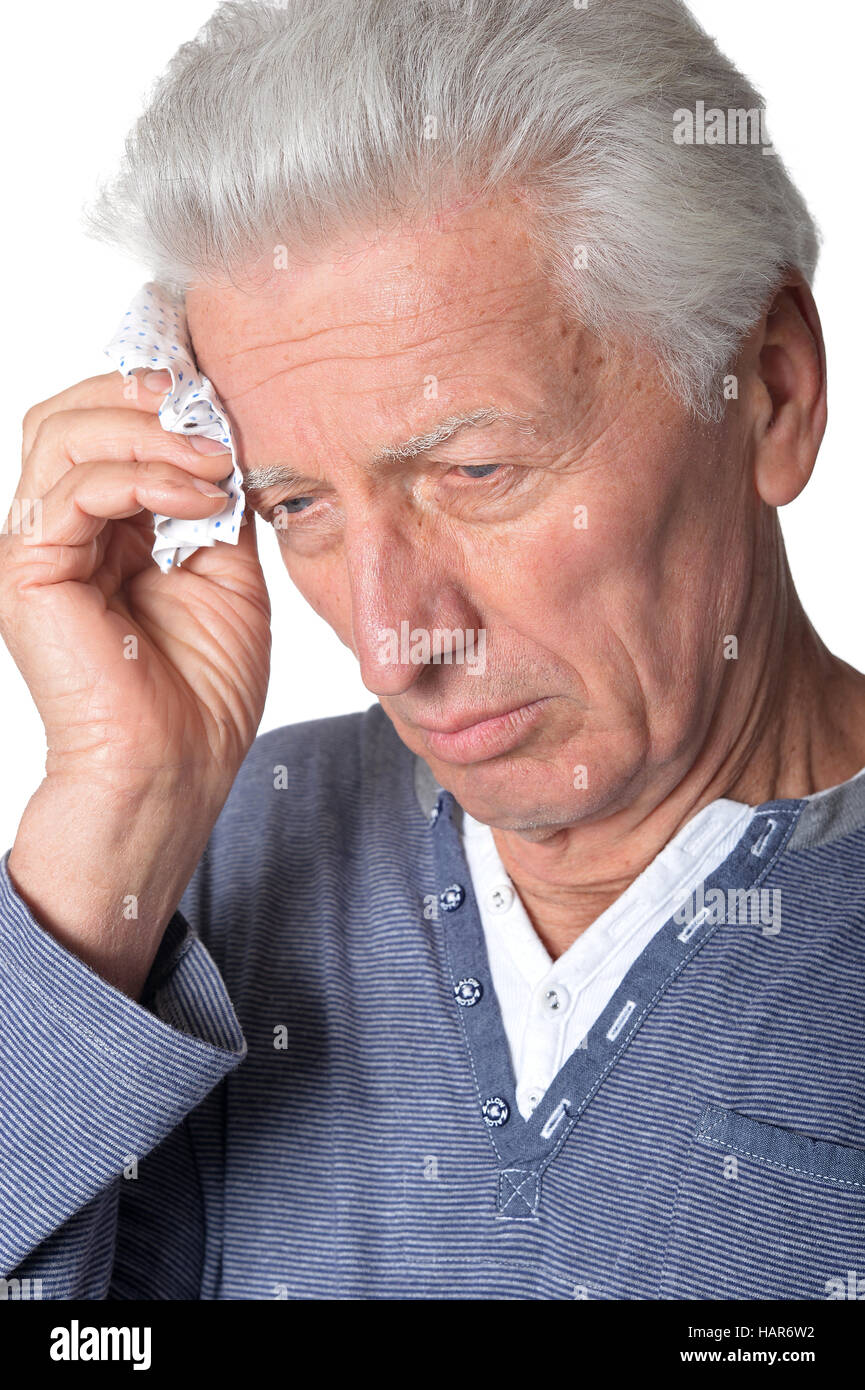 Stressed senior man Stock Photo - Alamy