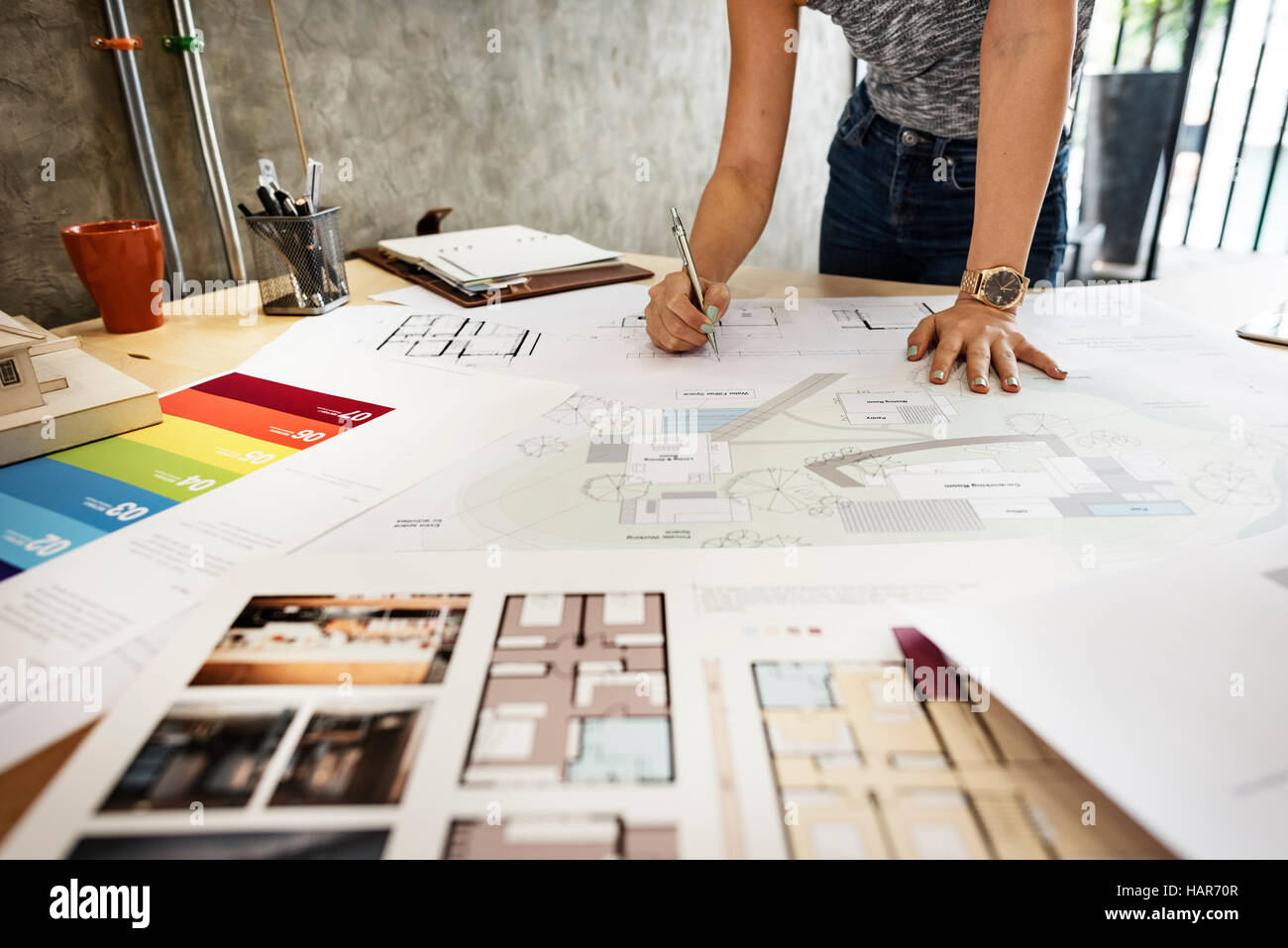 Design Studio Architect Creative Occupation Blueprint Concept Stock ...