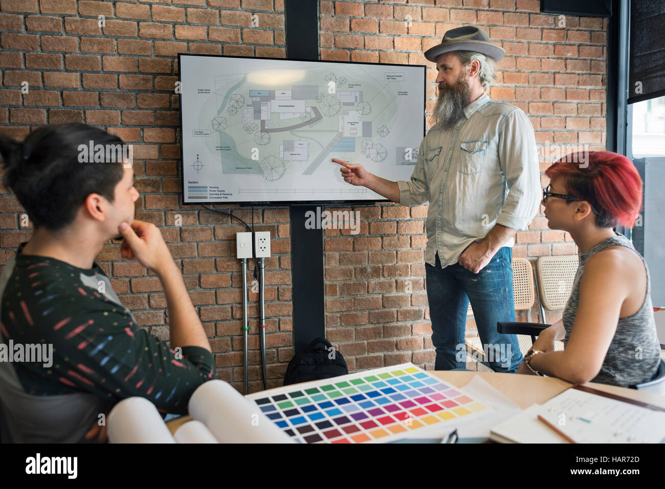 Design Studio Architect Creative Occupation Meeting Blueprint Concept ...