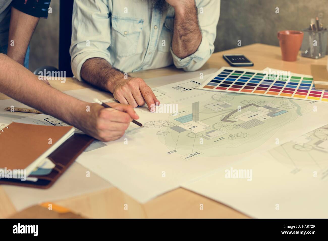 Design Studio Architect Creative Occupation Meeting Blueprint Concept ...