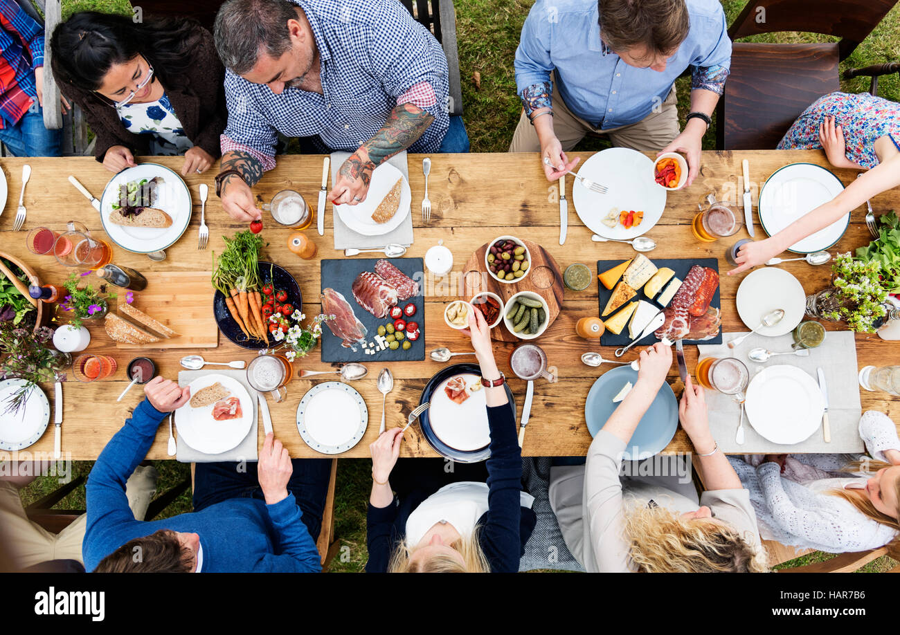 Group Of People Dining Concept Stock Photo - Alamy