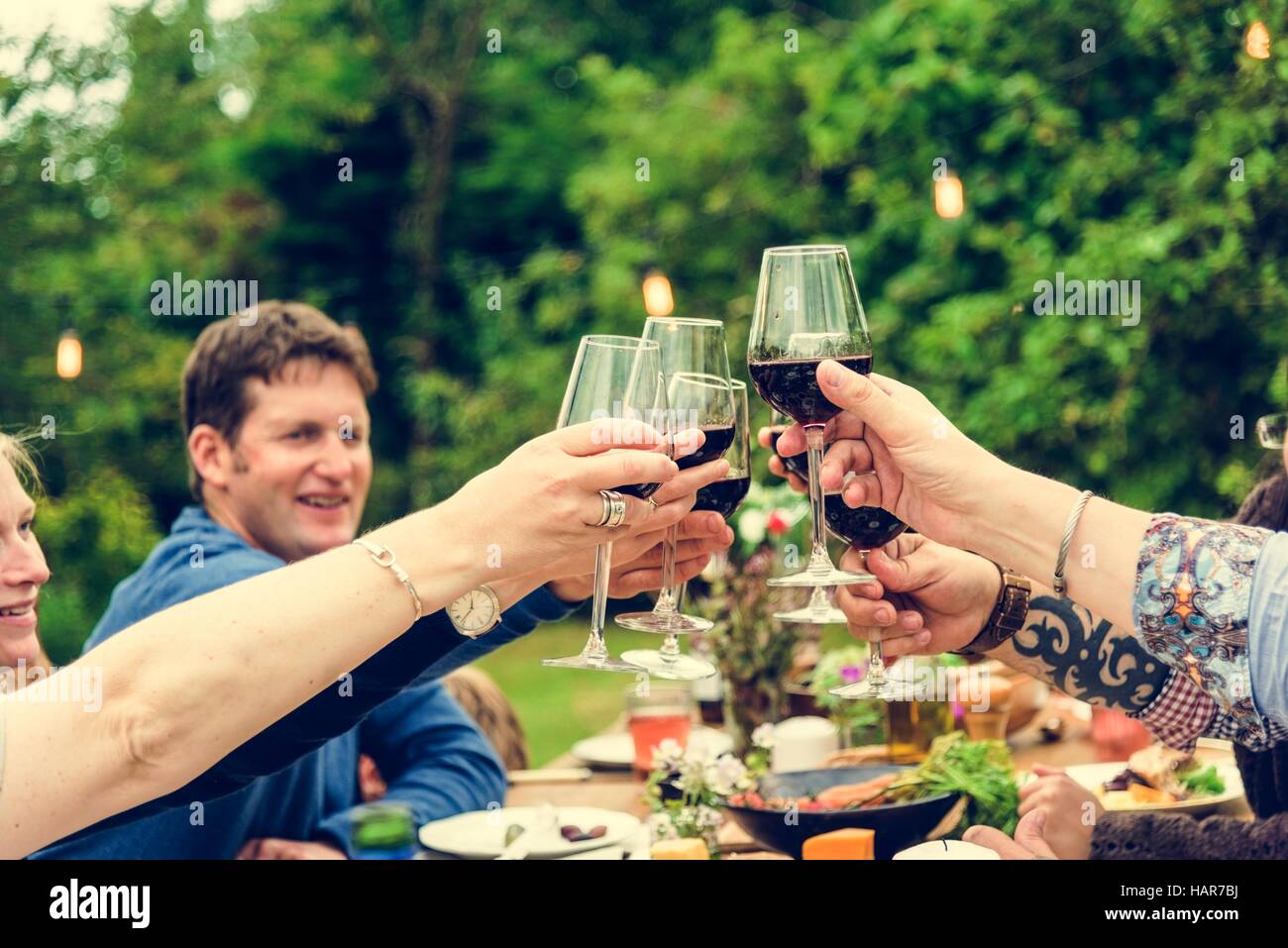 Group Of People Cheers Concept Stock Photo - Alamy