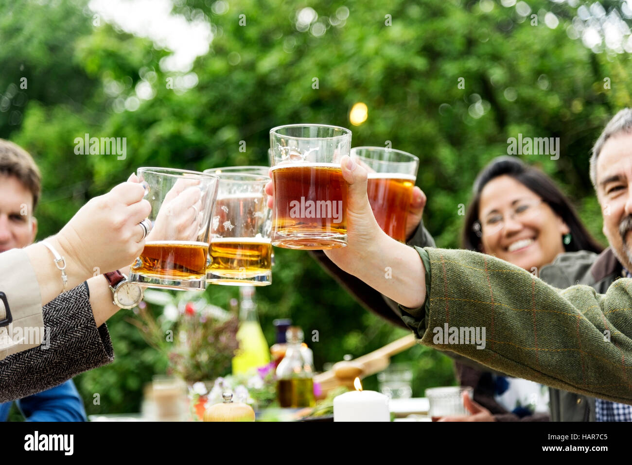 Group Of People Cheers Concept Stock Photo - Alamy