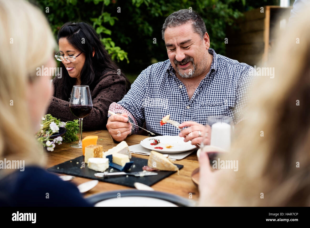 Group Of People Dining Concept Stock Photo - Alamy