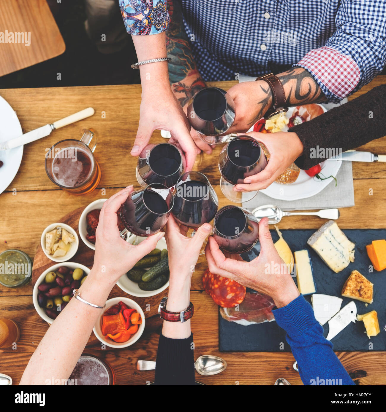 Group Of People Cheers Concept Stock Photo - Alamy