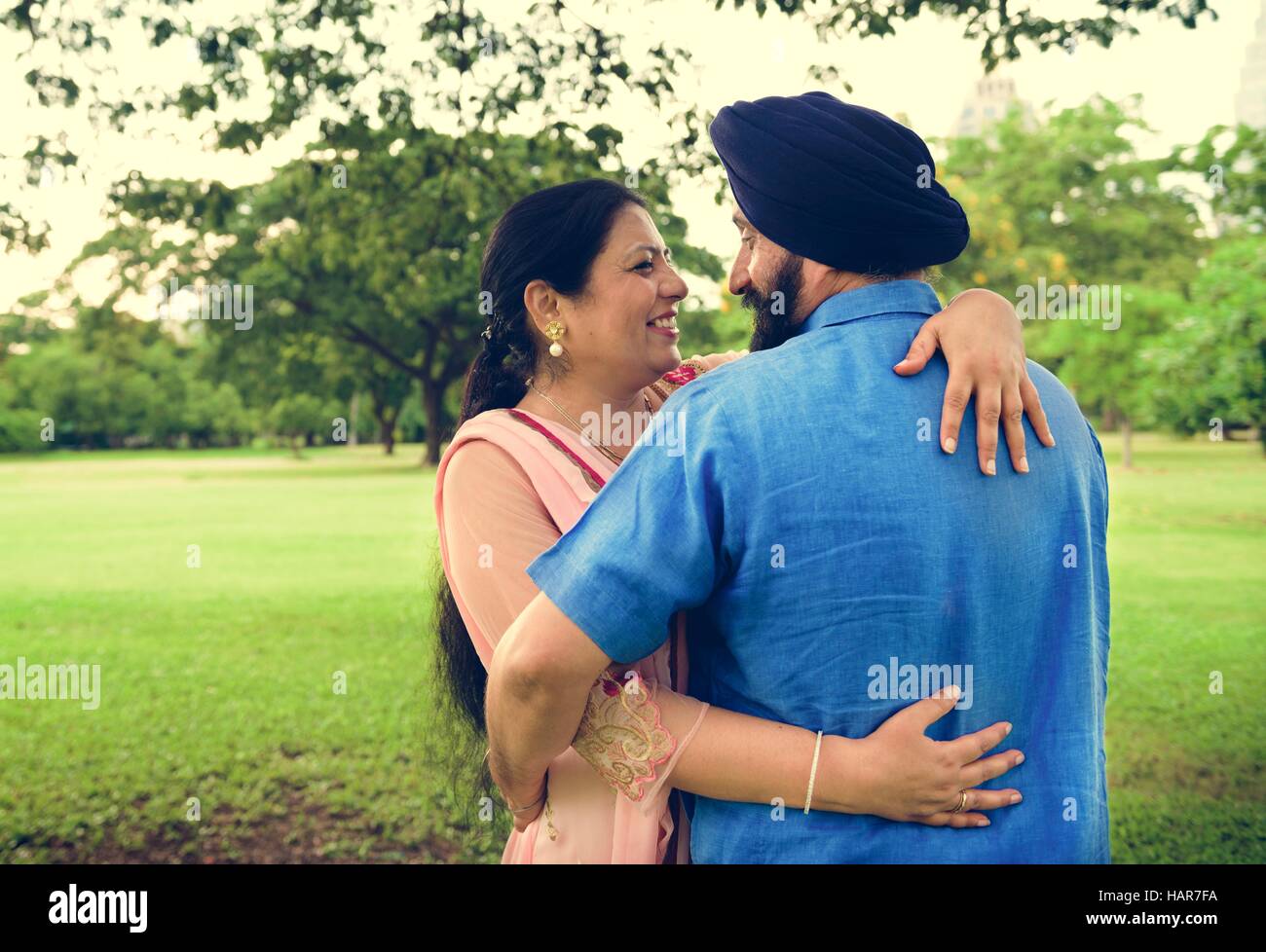 Indian Couple Love Care Concept Stock Photo - Alamy