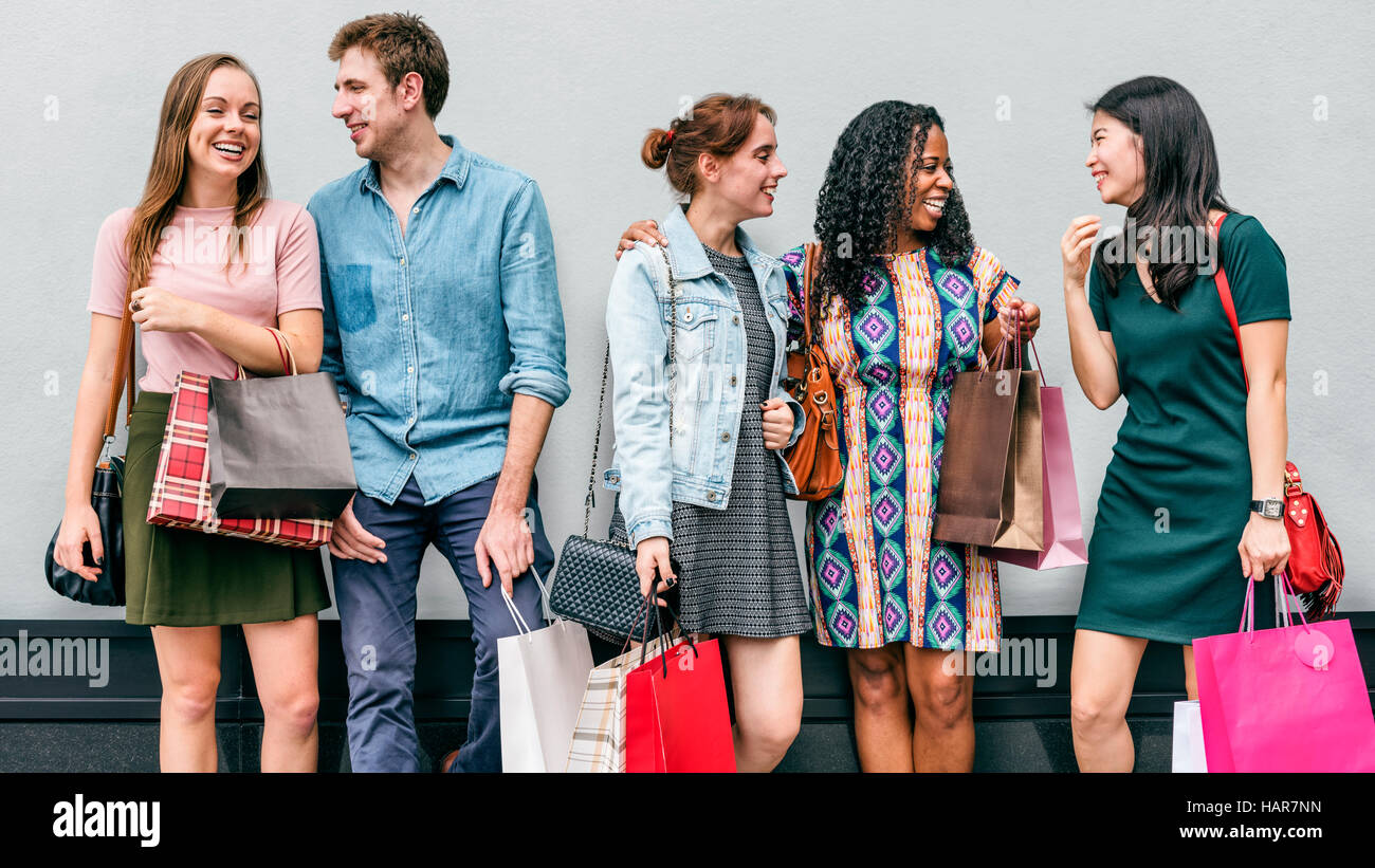 Group Of People Shopping Concept Stock Photo - Alamy