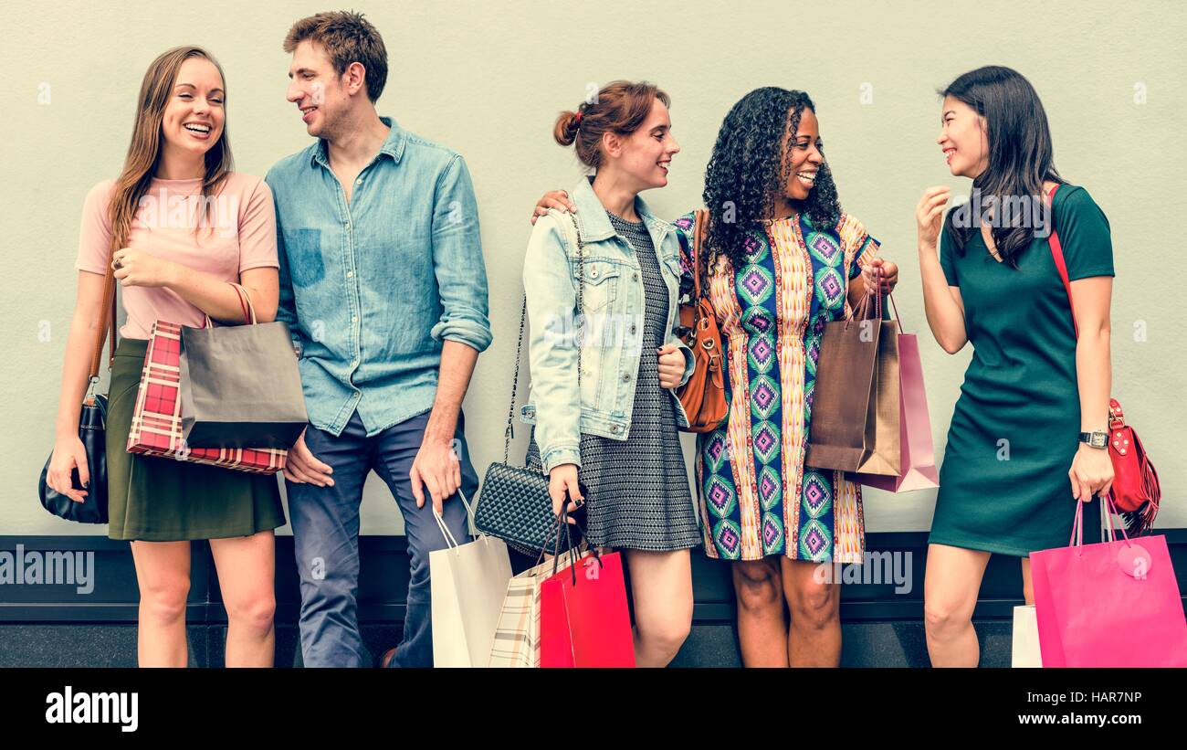 Group Of People Shopping Concept Stock Photo - Alamy