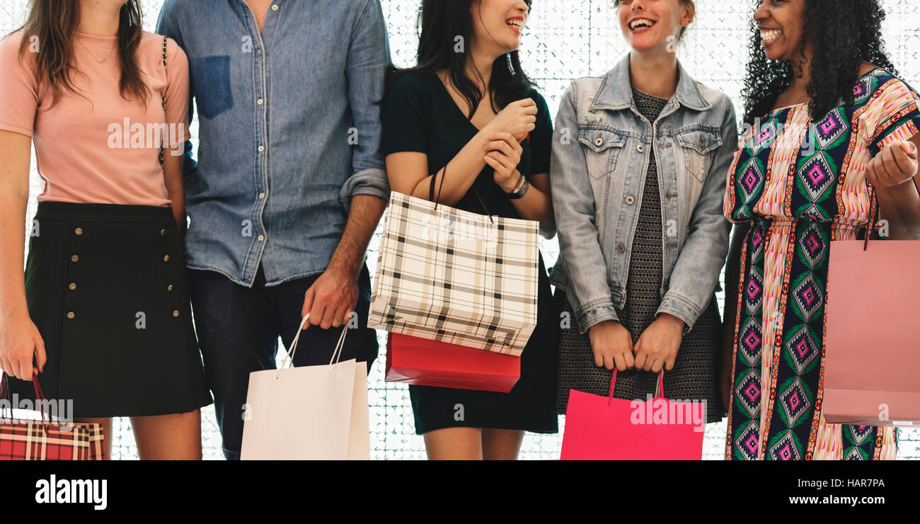 Group Of People Shopping Concept Stock Photo - Alamy
