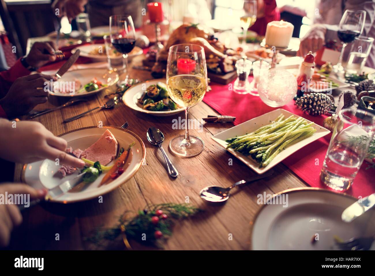 Family Together Christmas Celebration Concept Stock Photo - Alamy
