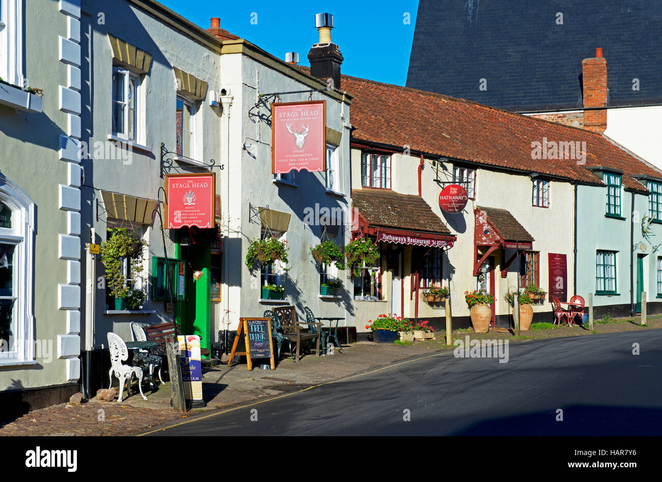 Street in the village of Dunster, Somerset, England UK Stock Photo - Alamy