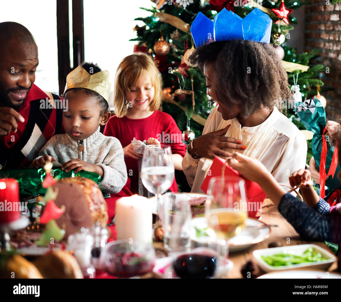 Family Together Christmas Celebration Concept Stock Photo - Alamy