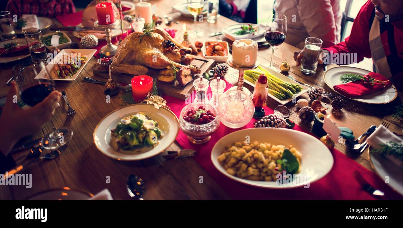 Family Together Christmas Celebration Concept Stock Photo - Alamy