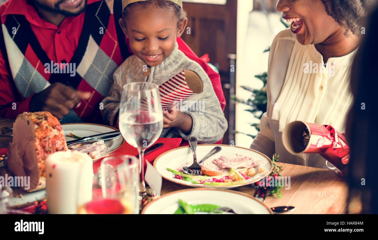 Family Together Christmas Celebration Concept Stock Photo - Alamy