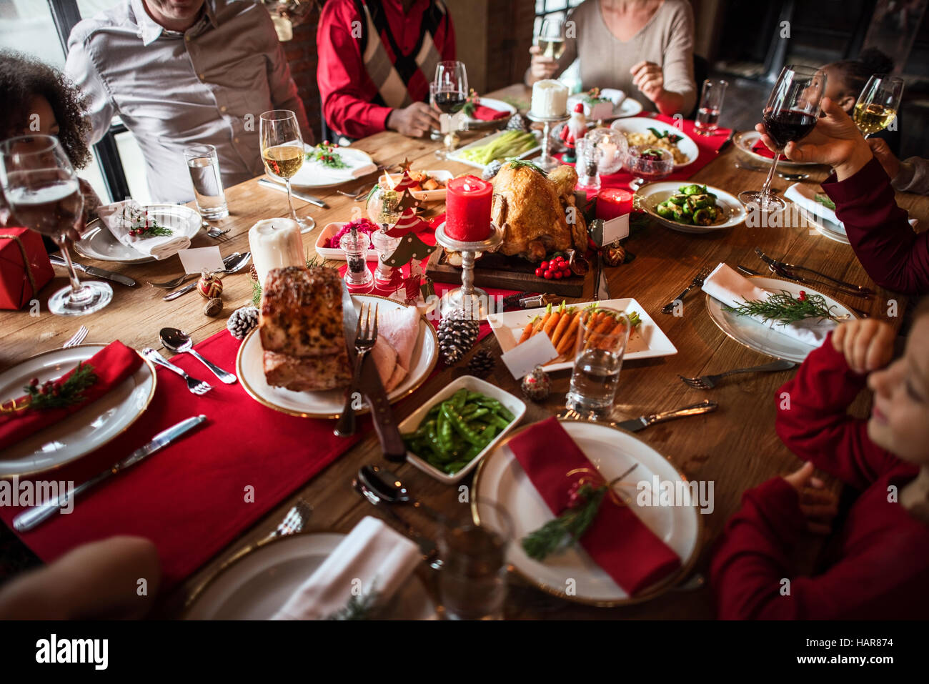 Family Together Christmas Celebration Concept Stock Photo - Alamy