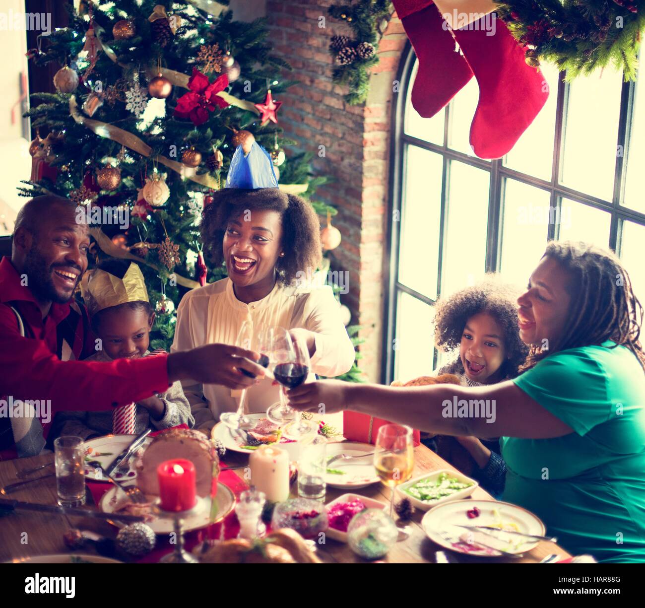 Family Together Christmas Celebration Concept Stock Photo - Alamy