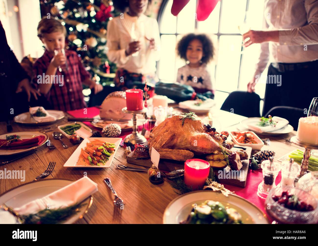 Family Together Christmas Celebration Concept Stock Photo - Alamy
