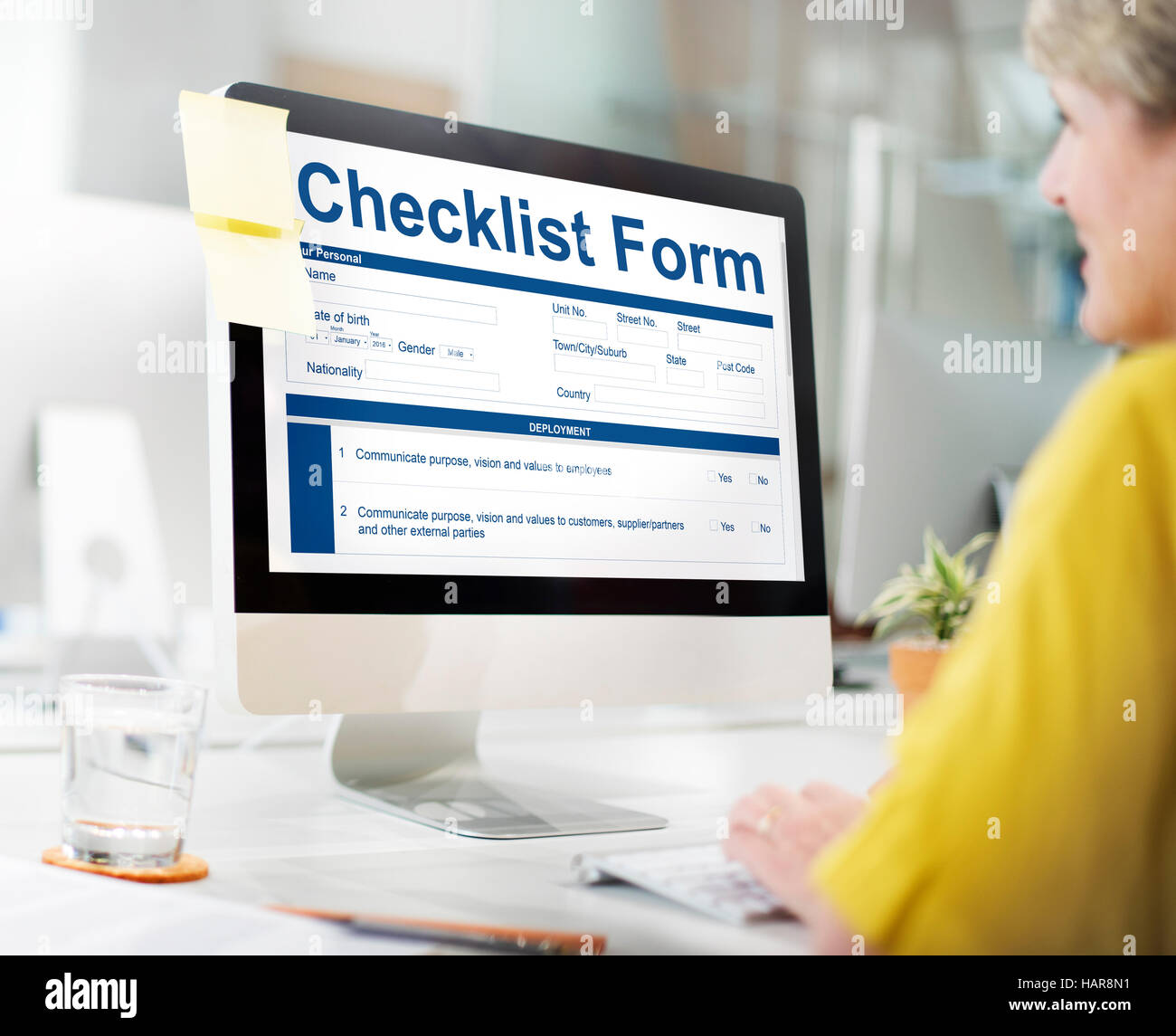 Checklist Form Application Questionnaire Concept Stock Photo - Alamy