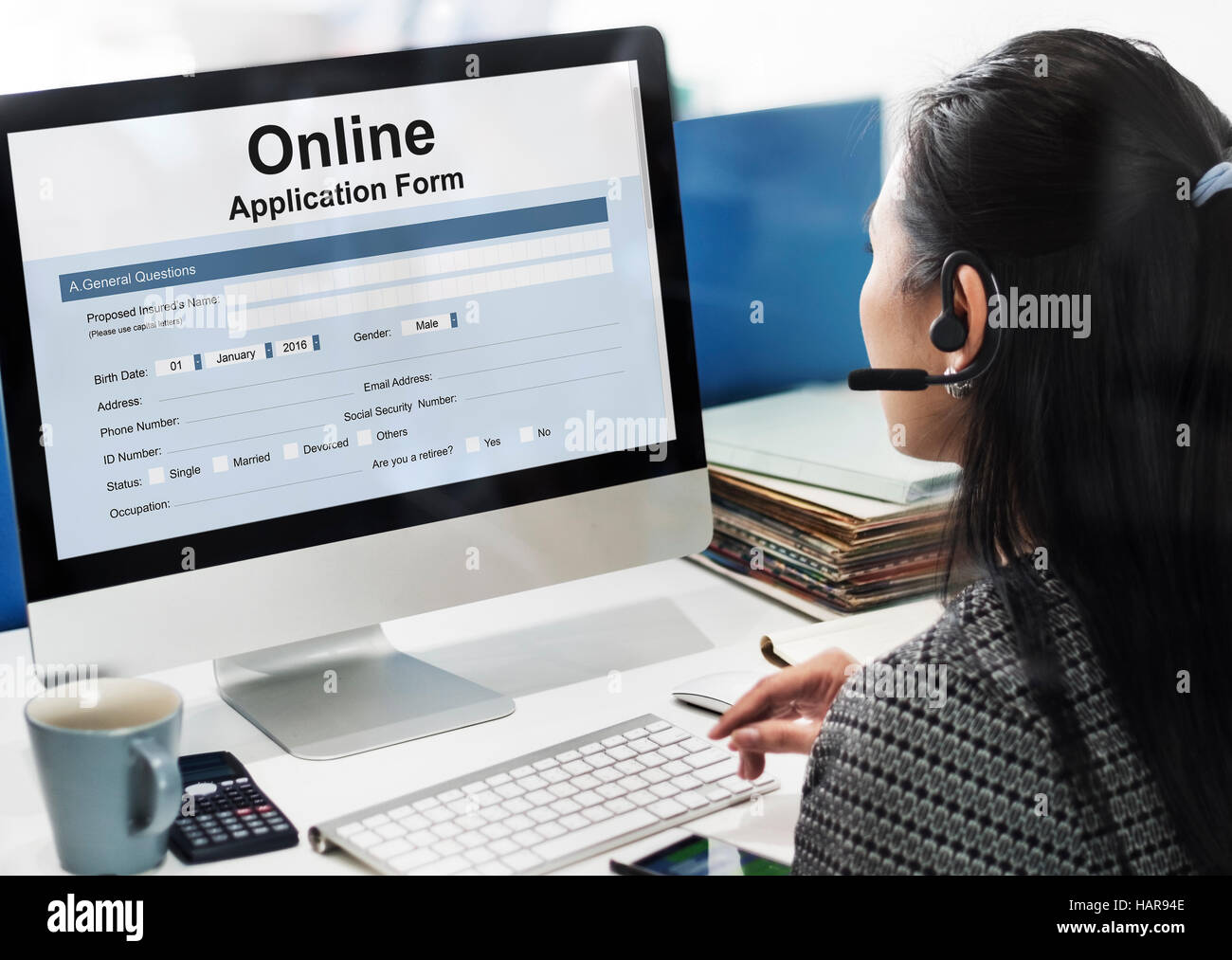 Online Application Form Document Recruitment Concept Stock Photo - Alamy
