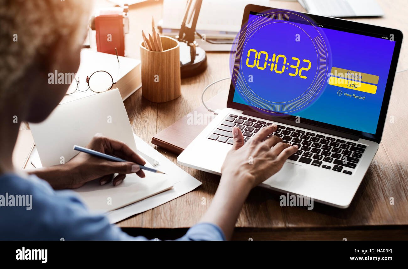 Stopwatch Clock Time Countdown Graphic Words Stock Photo - Alamy