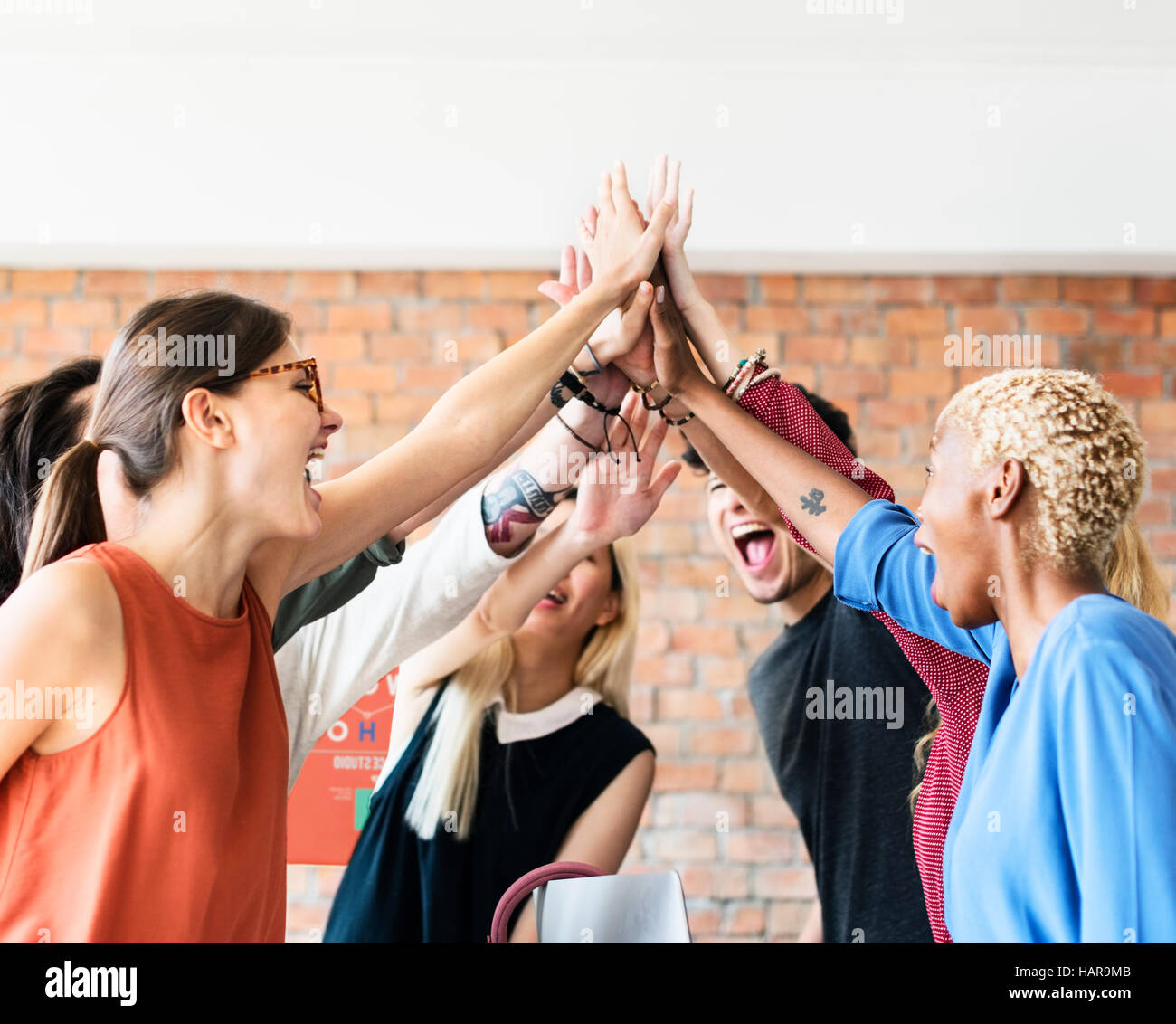 Teamwork Power Successful Meeting Workplace Concept Stock Photo - Alamy