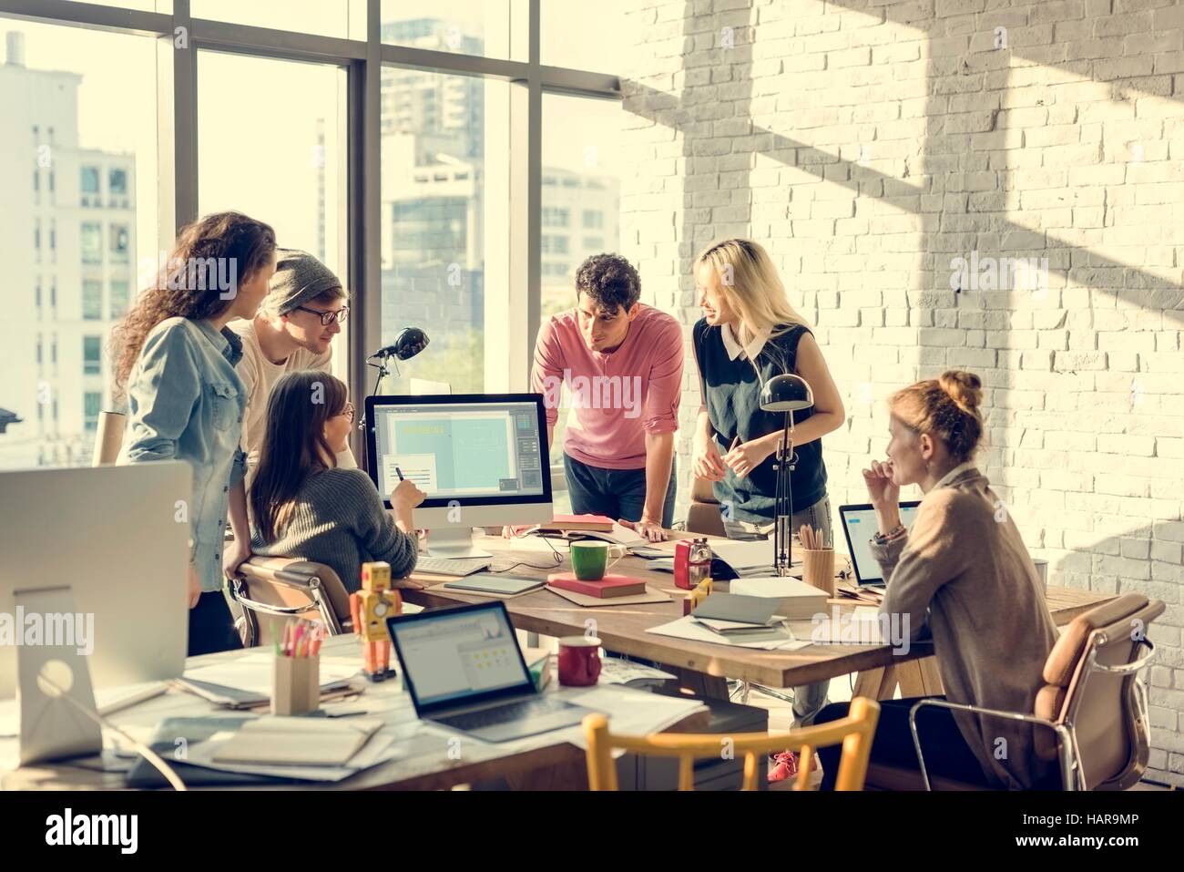 Teamwork Discussion Meeting Brainstorming Start up Concept Stock Photo ...