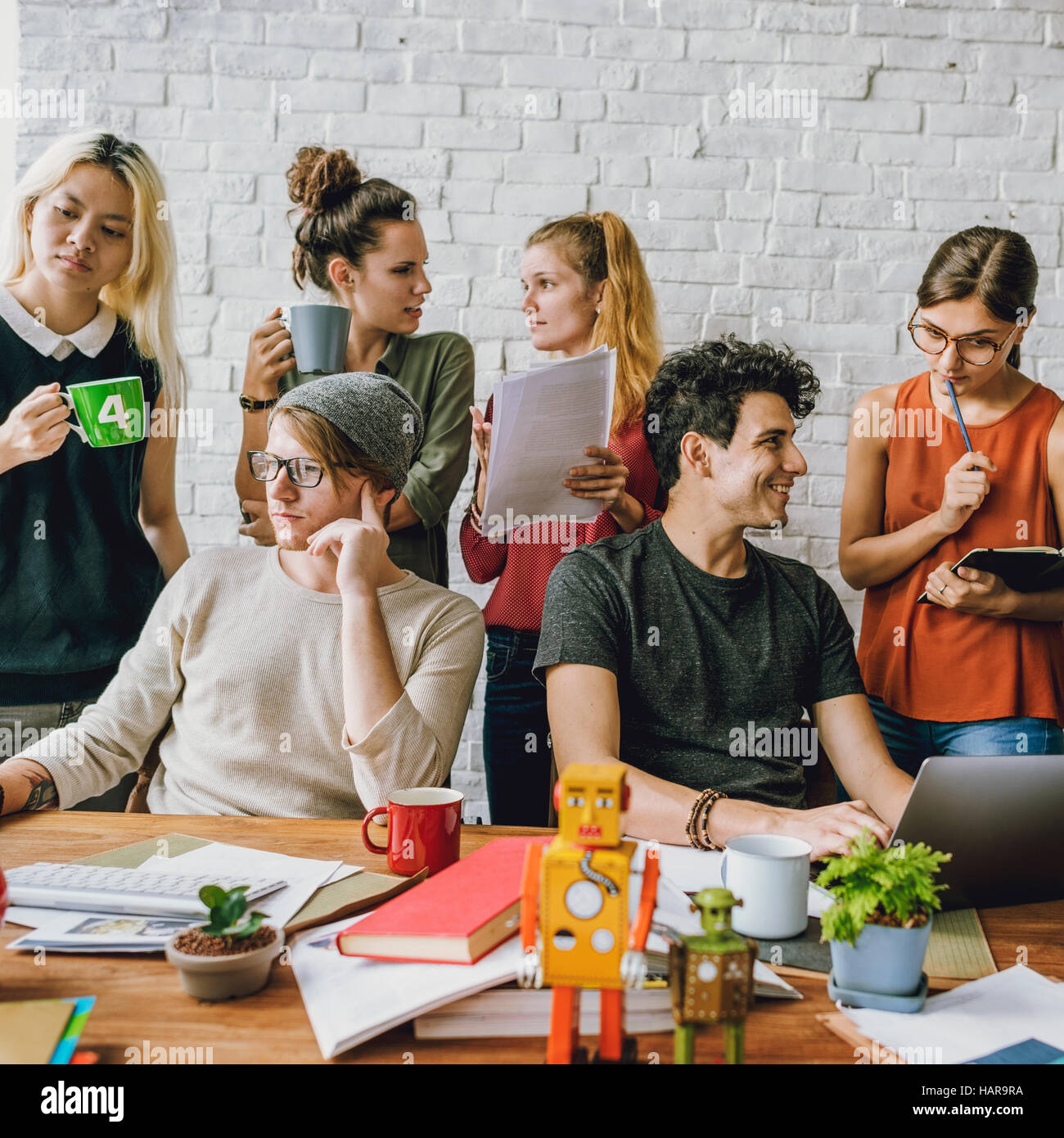 Teamwork Discussion Meeting Brainstorming Start up Concept Stock Photo ...