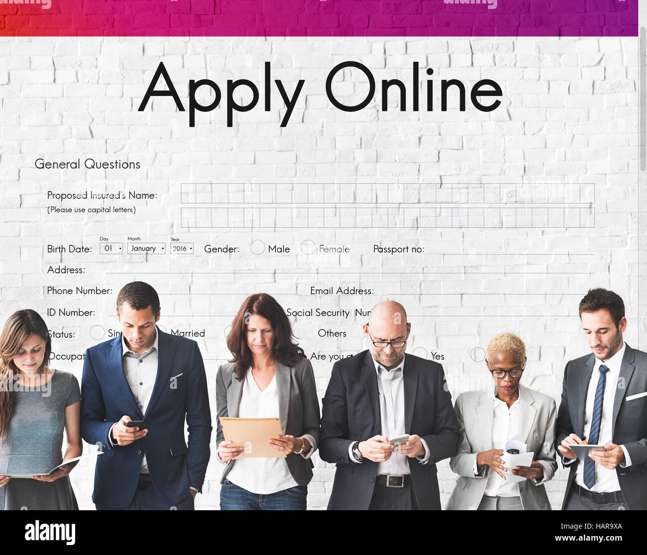 Apply Online Application Form Recruitment Concept Stock Photo - Alamy