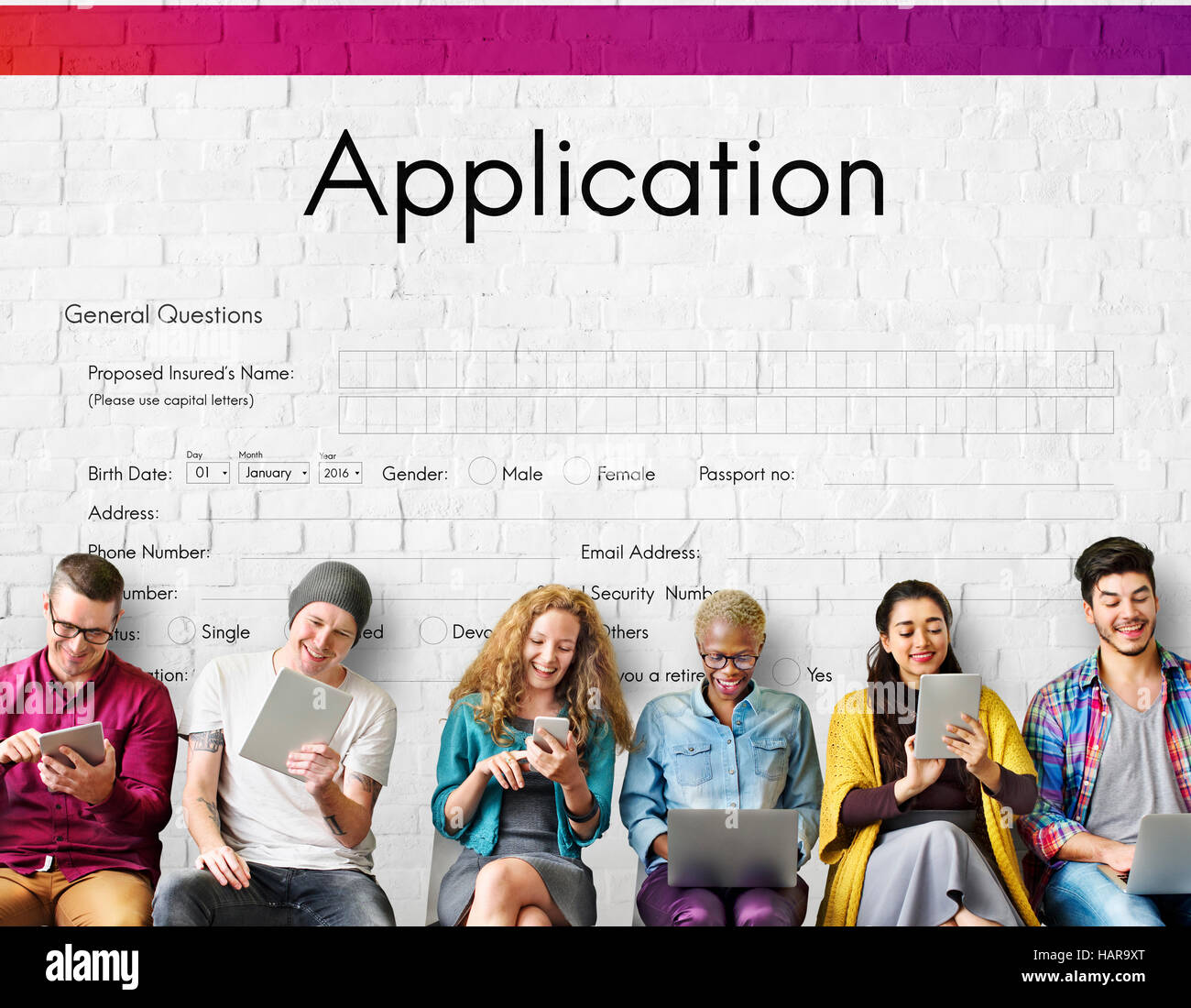 Application Online College Form Concept Stock Photo - Alamy