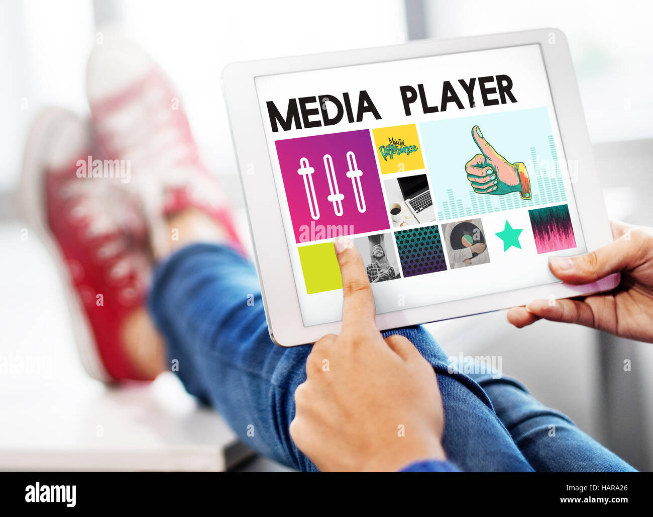 Media Player Audio Entertainment Streaming Concept Stock Photo - Alamy